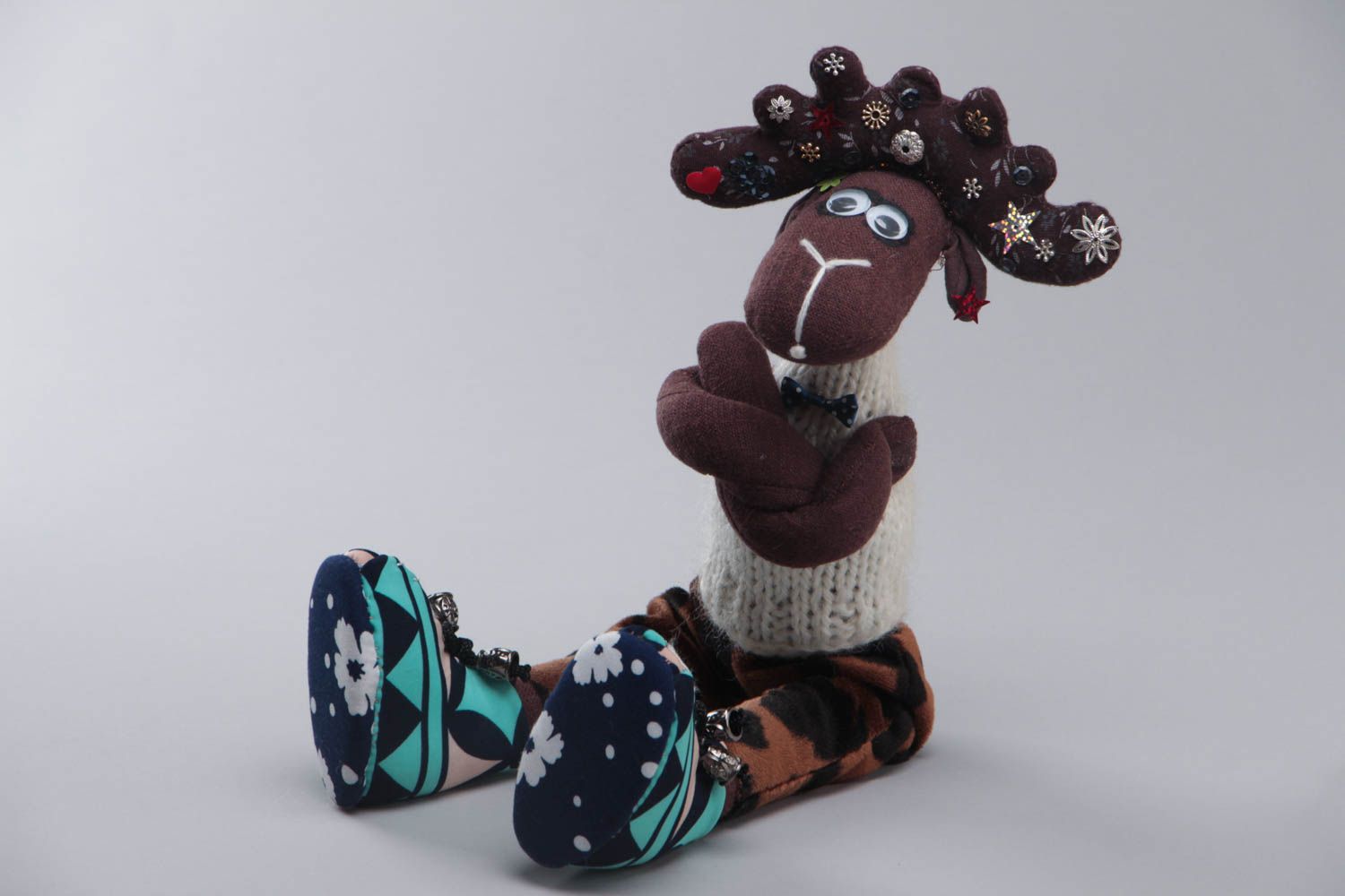 BUY Handmade designer colorful fabric soft toy fashionable elk for ...